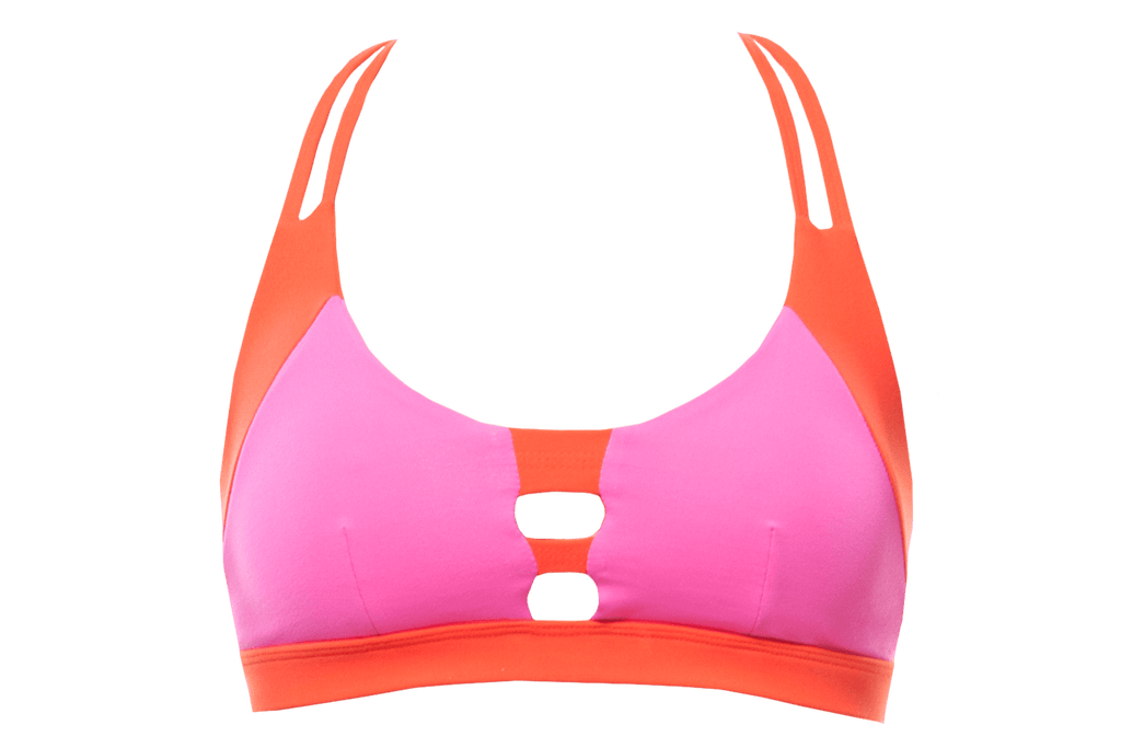Tangerine + Pink | Strappy Sports Bra | WITH LOVE FROM PARADISE